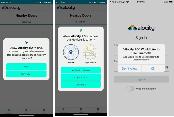 How to setup a mobile credential in alocity